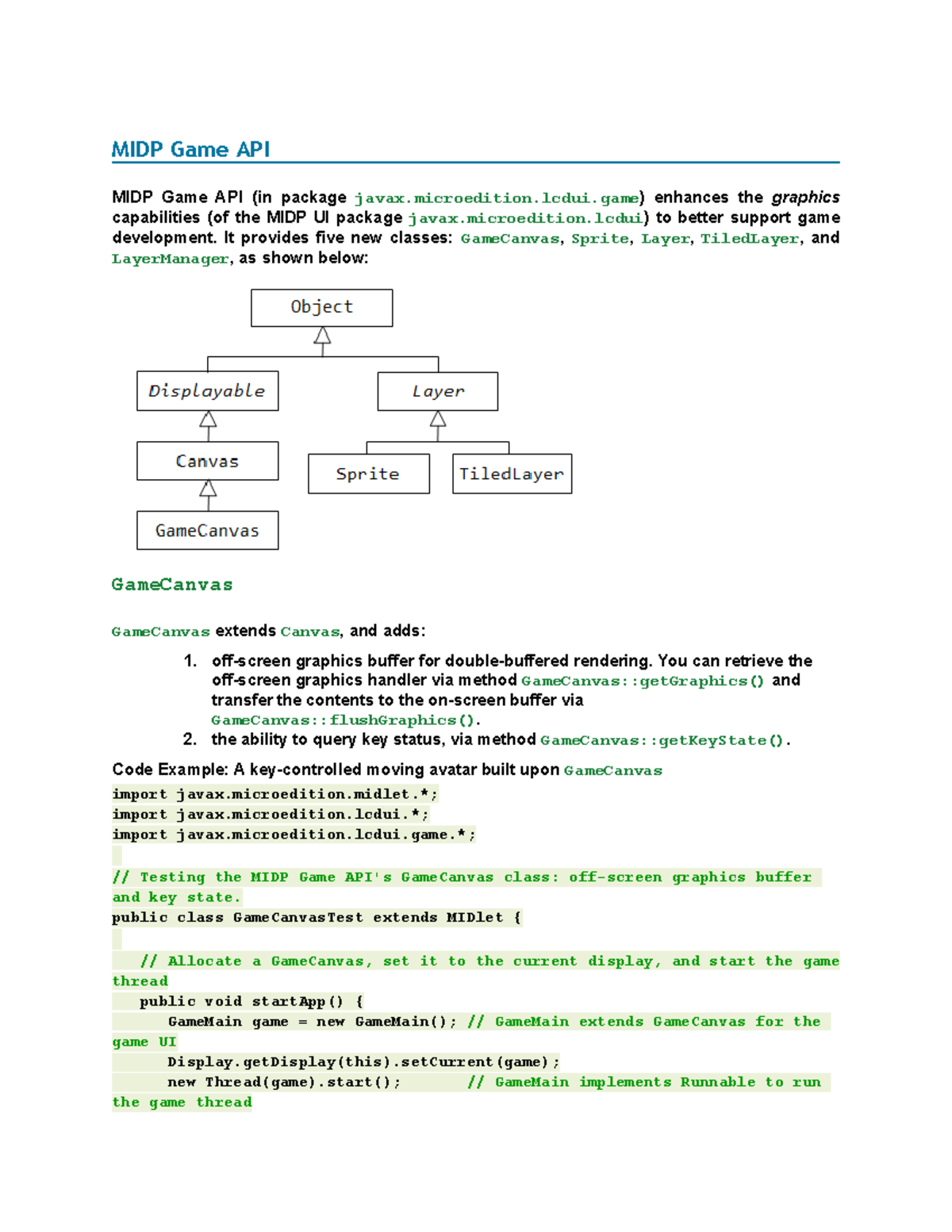 Java Programming Tutorial 129 - MIDP Game API MIDP Game API (in package ...