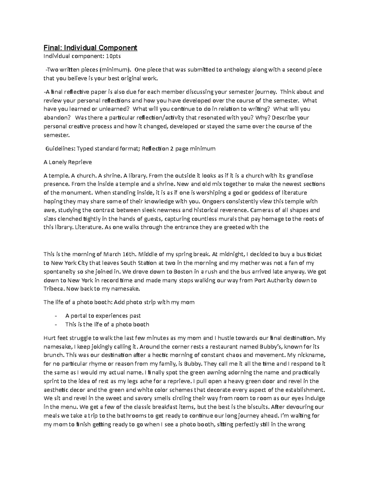 CI Individual Final - Final: Individual Component Individual component ...