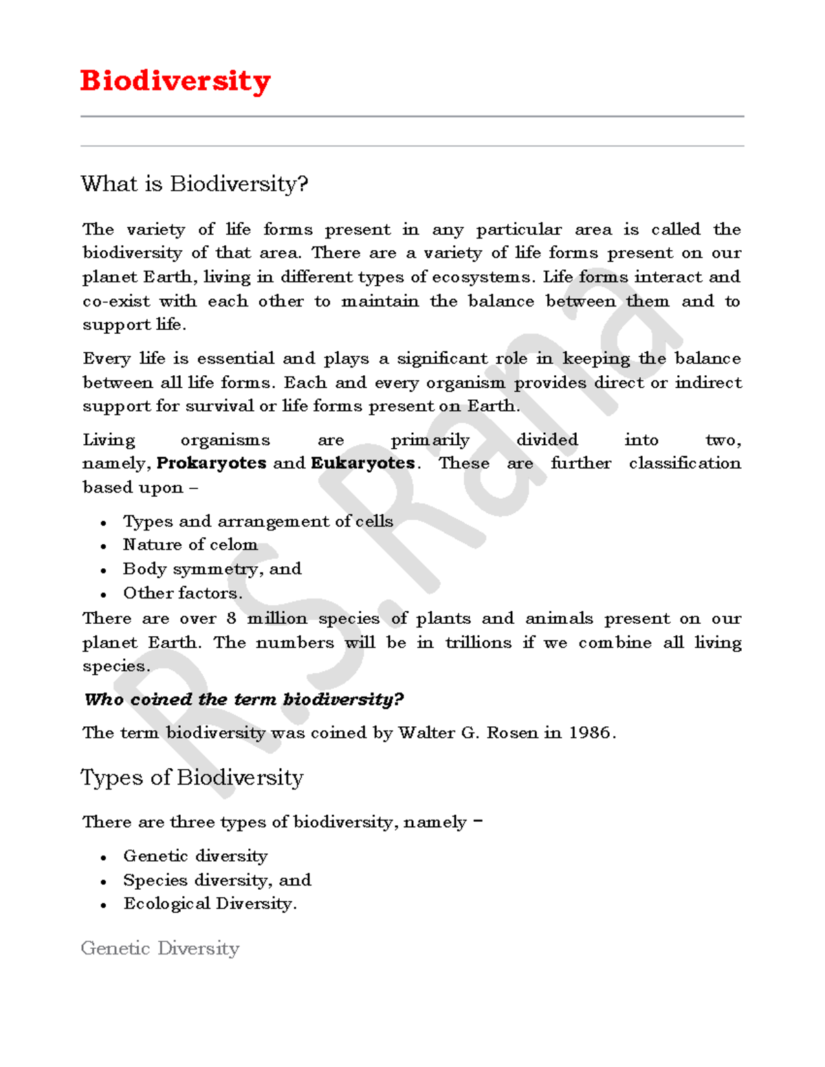Biodiversity - Biodiversity What is Biodiversity? The variety of life ...