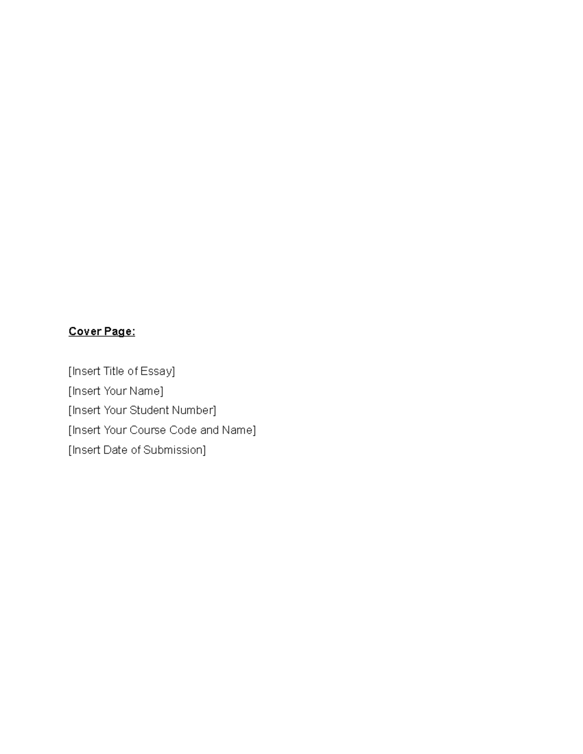 DVA1501 Assignment 1 - ACE - Cover Page: [Insert Title of Essay ...