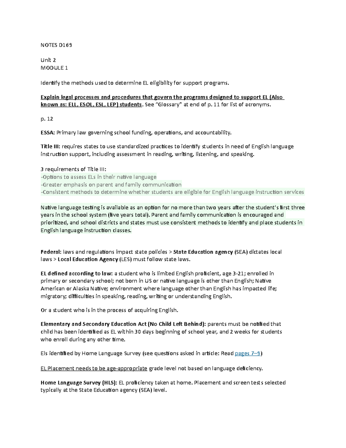 Unit2 Notes D169 - NOTES D Unit 2 MODULE 1 Identify the methods used to ...