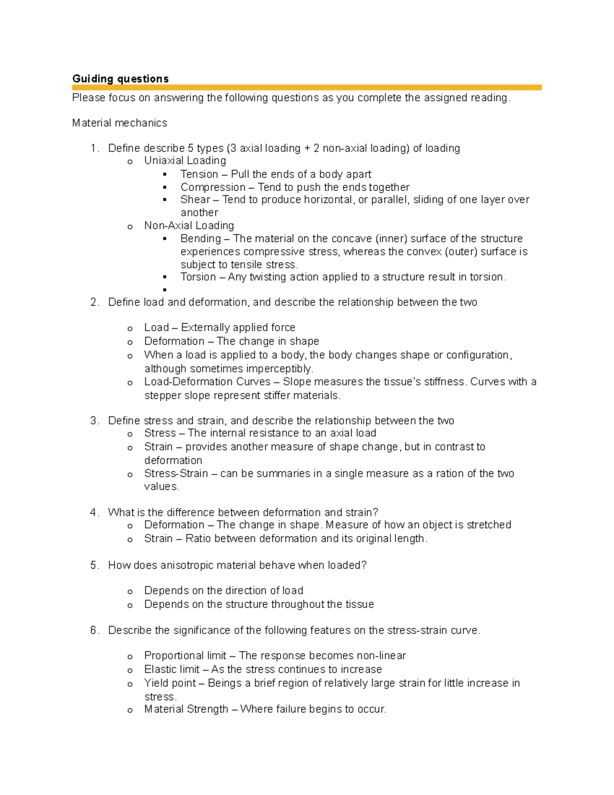 Week 2 Module Guided Questions on Readings - Guiding questions Please ...
