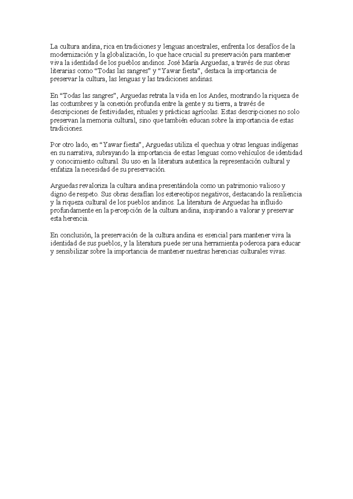 La cultura andina - apuntes - La cultura andina, rica en tradiciones y ...