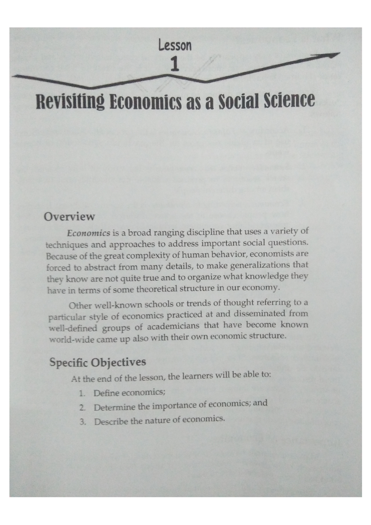 Economics AS A Social Science Notes - Lesson 1 Revisiting Economics as ...