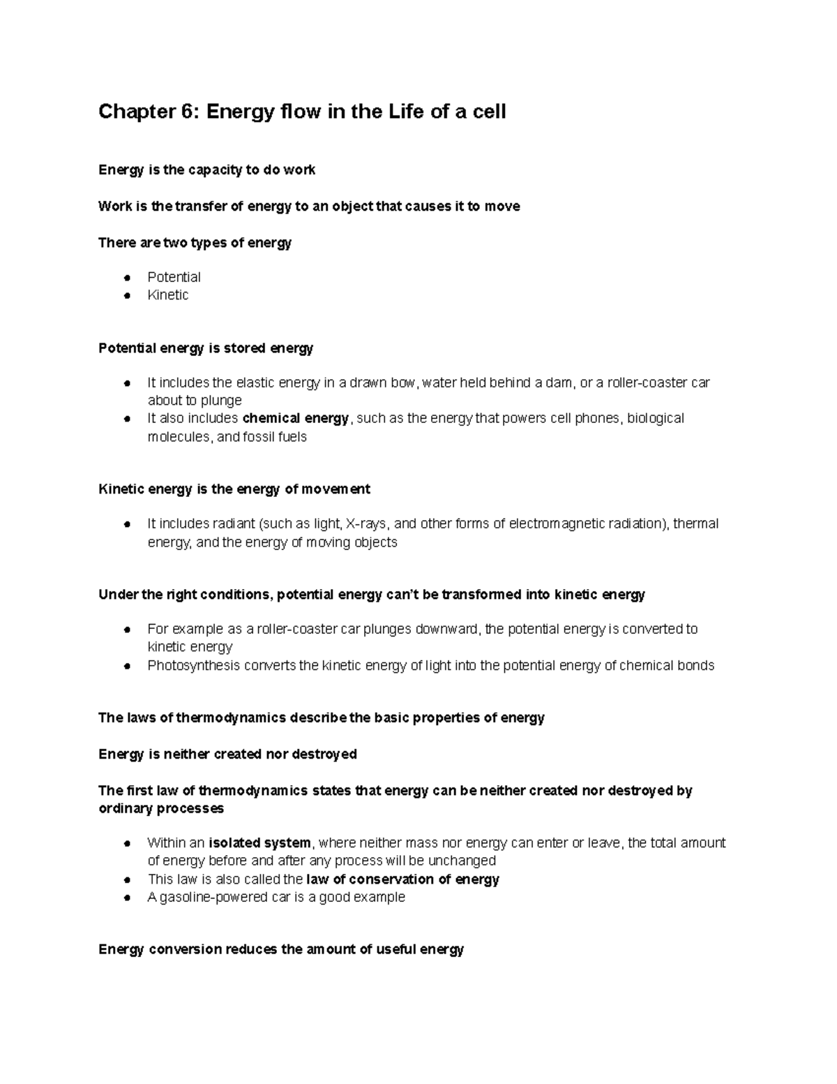 Chapter 6 Energy flow in the Life of a cell - For these enzymes, an ...
