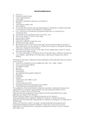 Normal ranges - Summary Medical Surgical Nursing - Normal ranges Focus ...