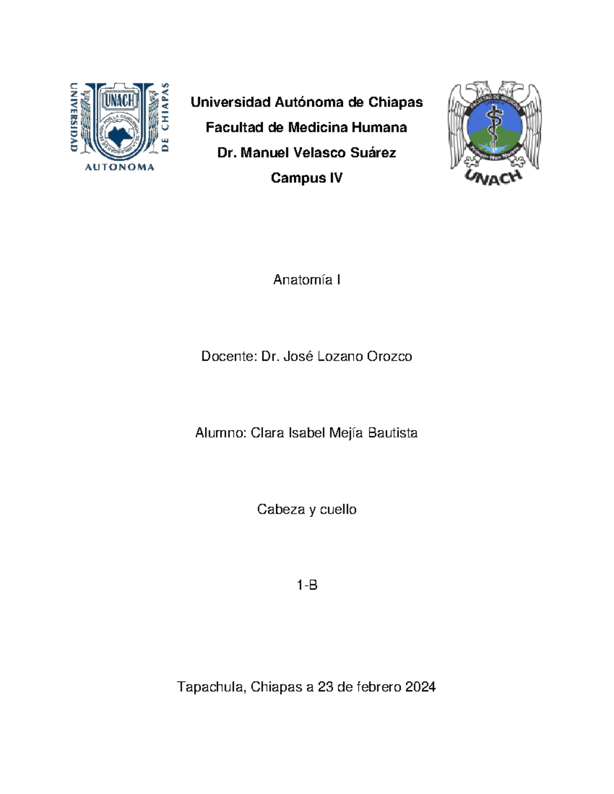 índices Del Craneo Tarea Universidad Autónoma De Chiapas Facultad De