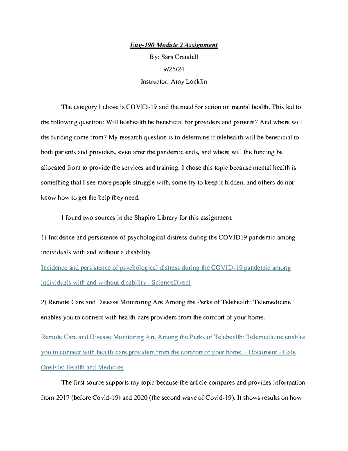 module 2 journal: research Process - Eng-190 Module 2 Assignment By ...