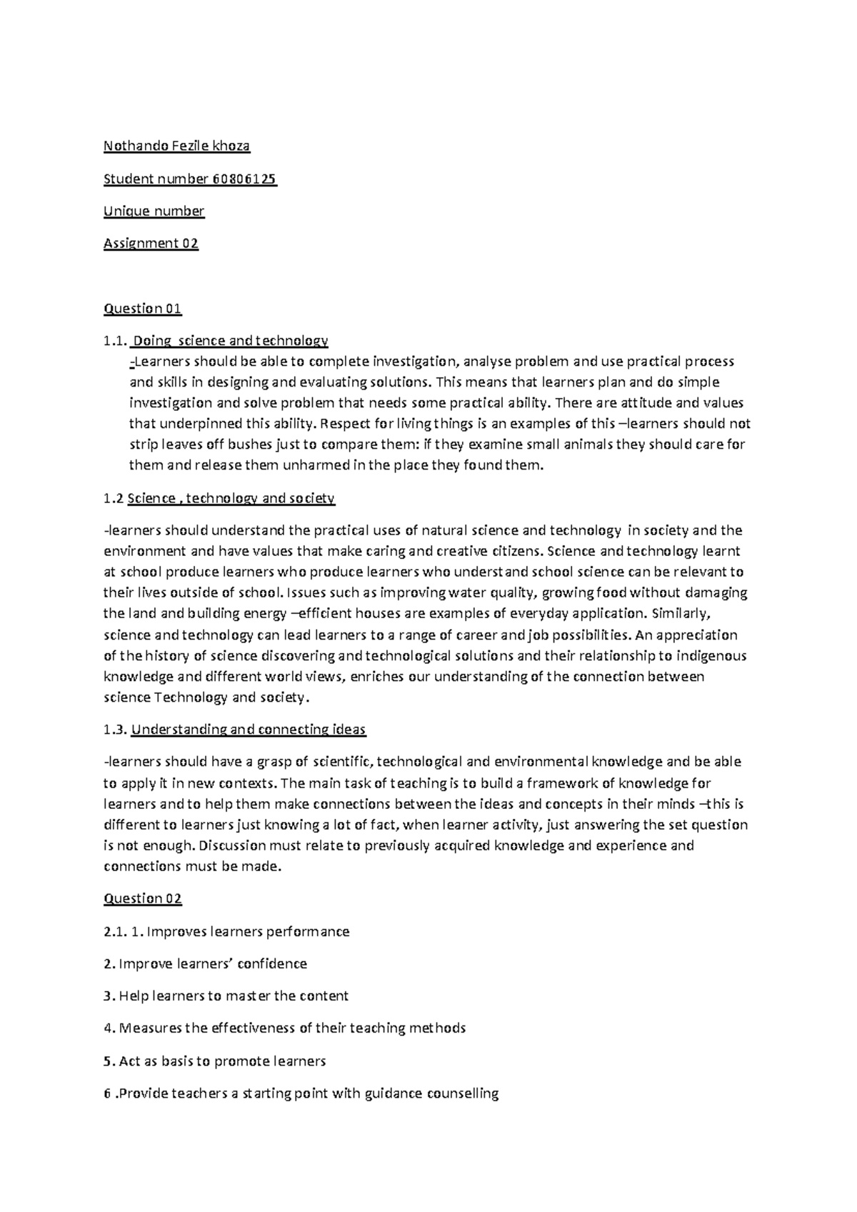 Nst2601 assingment 02 - This are the answers for assignments 2601 but ...