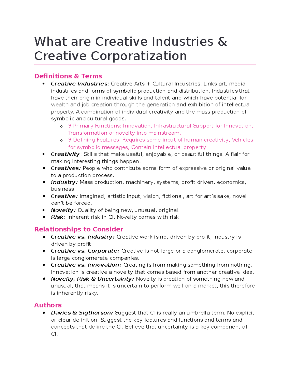 What are Creative Industries - Midterm Review - What are Creative ...