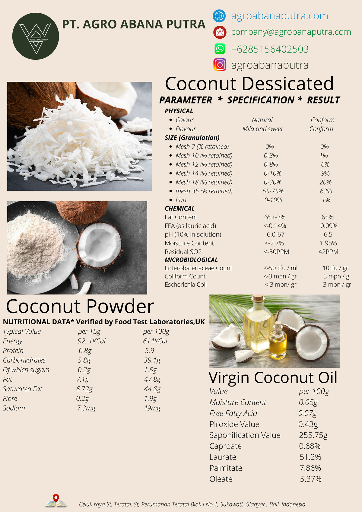 Catalogue Dried OIL Coconut - PT. AGRO ABANA PUTRA agroabanaputra ...