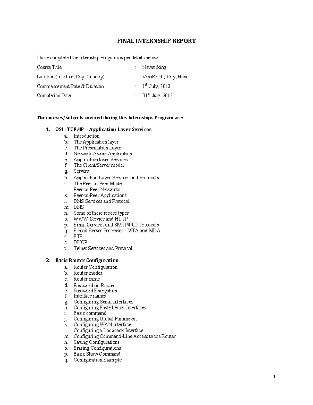 Sonam- Final Internship Report - FINAL INTERNSHIP REPORT I have completed the Internship Program ...