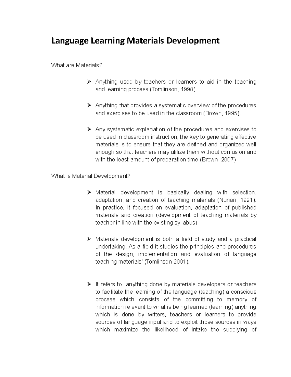 Language Learning Materials Development Anything That Provides A
