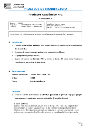 GUÍA DE Aprendizaje Unidad 1 - Procesos DE Manufactura - Procesos de Manufactura: Unidad 1 ...