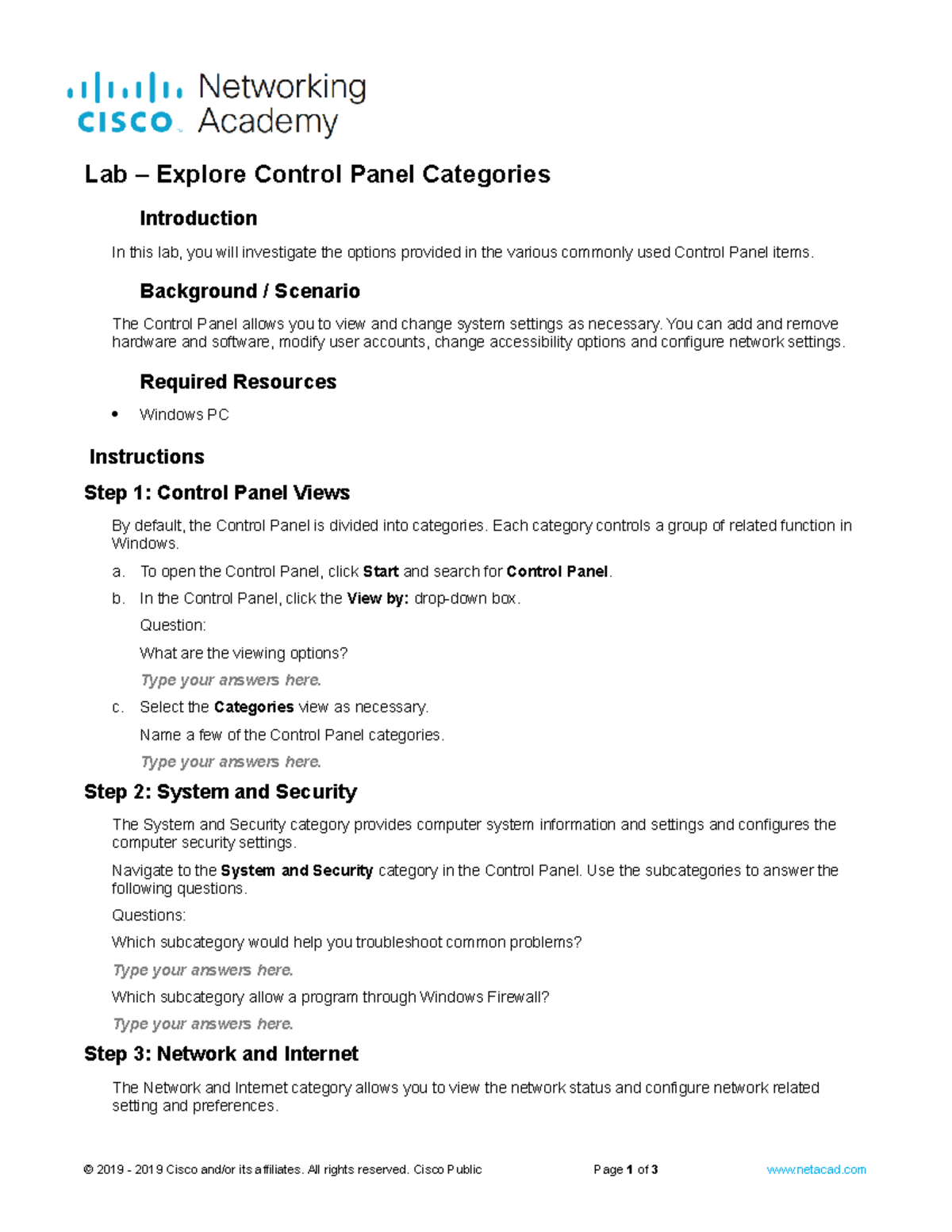11.2.1.5 Lab - Explore Control Panel Categories - Lab – Explore Control ...