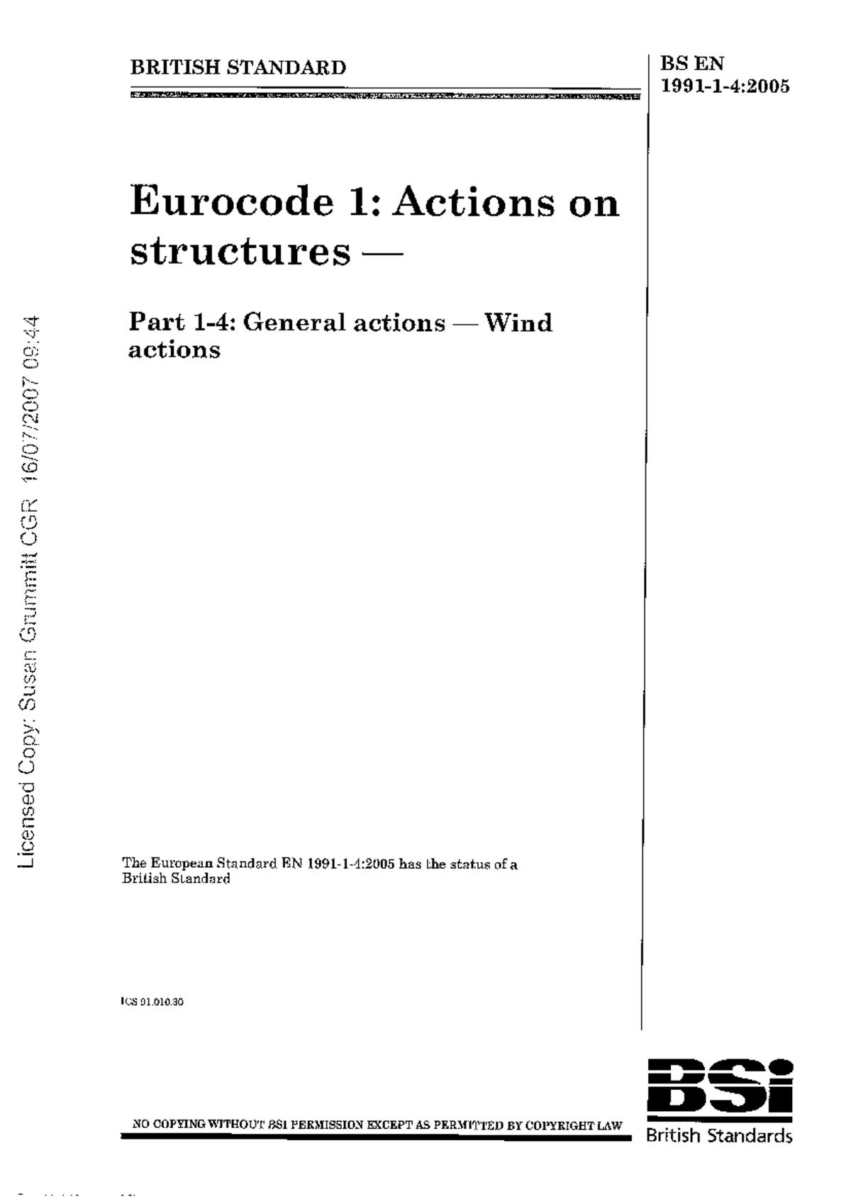 BS EN 1991-1-4 2005 UK Eurocode 1 Actions on structures- Part 1-4 ...
