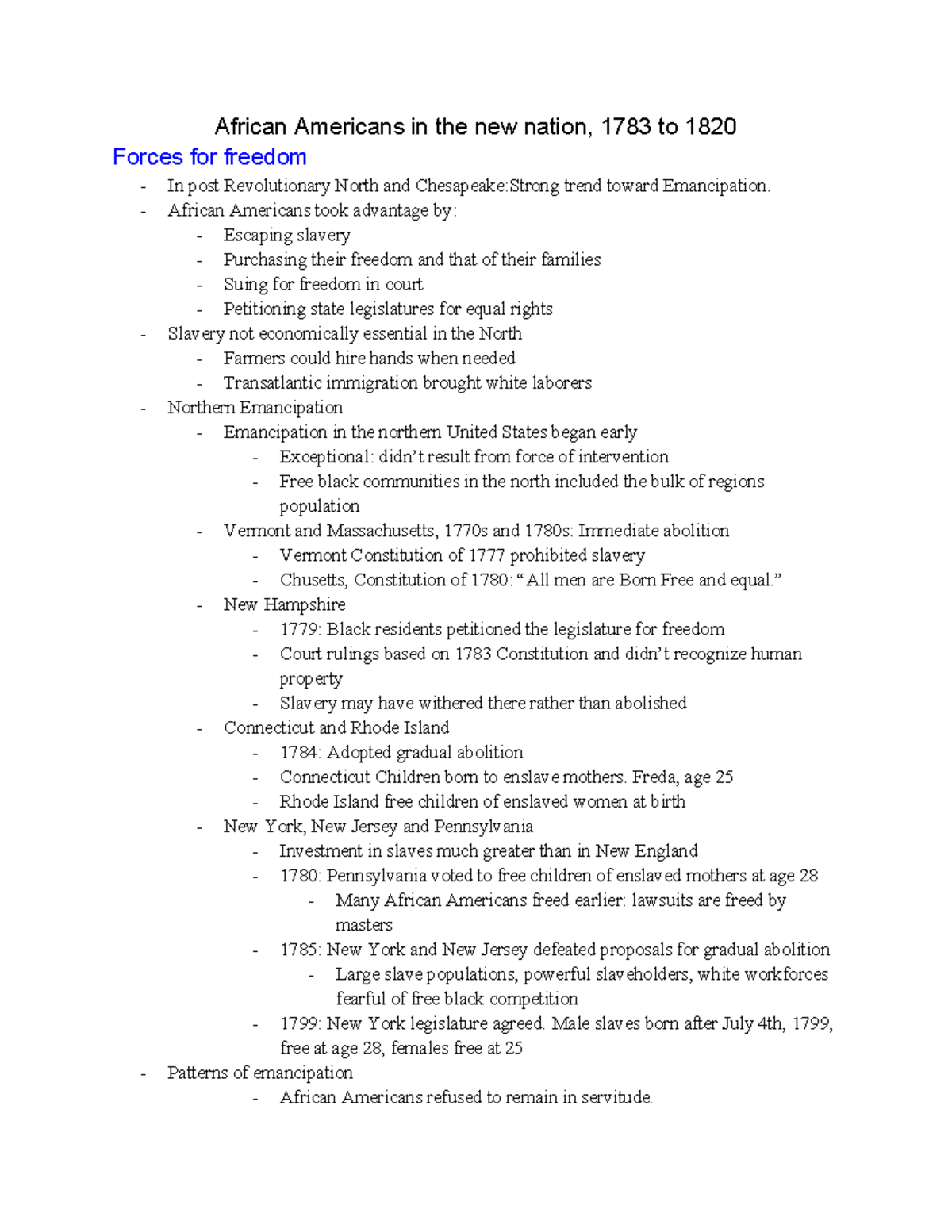 African Americans in the new nation, 1783 to 1820 - African Americans ...