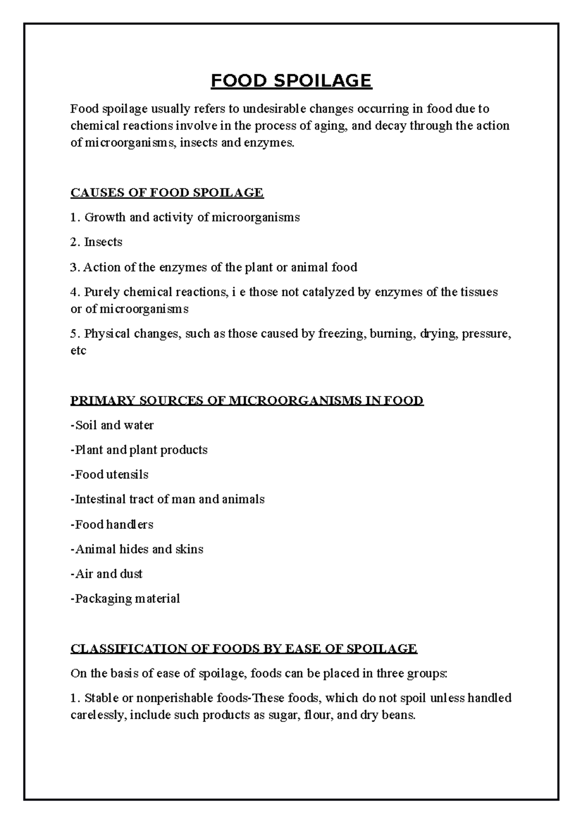FOOD Spoilage FOOD SPOILAGE Food Spoilage Usually Refers To