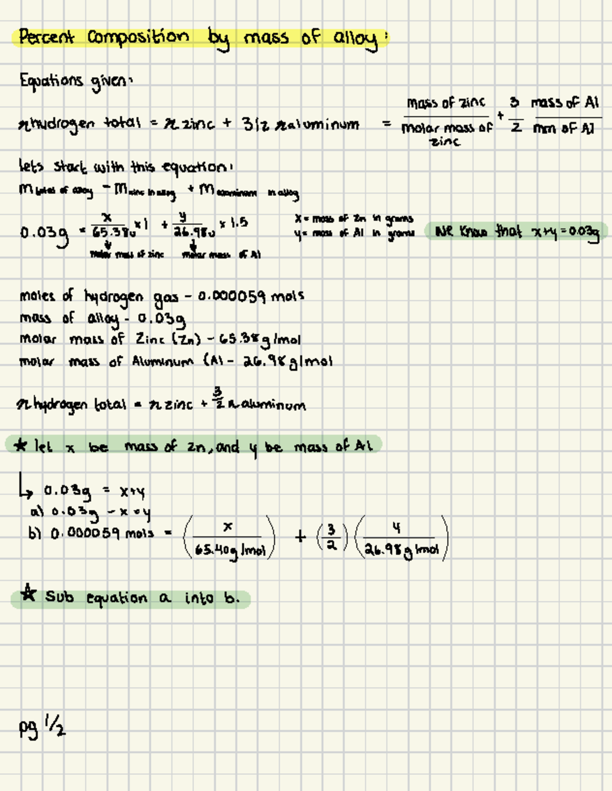 Percent Composition 1:2 - Percent composition by mass of alloy ...