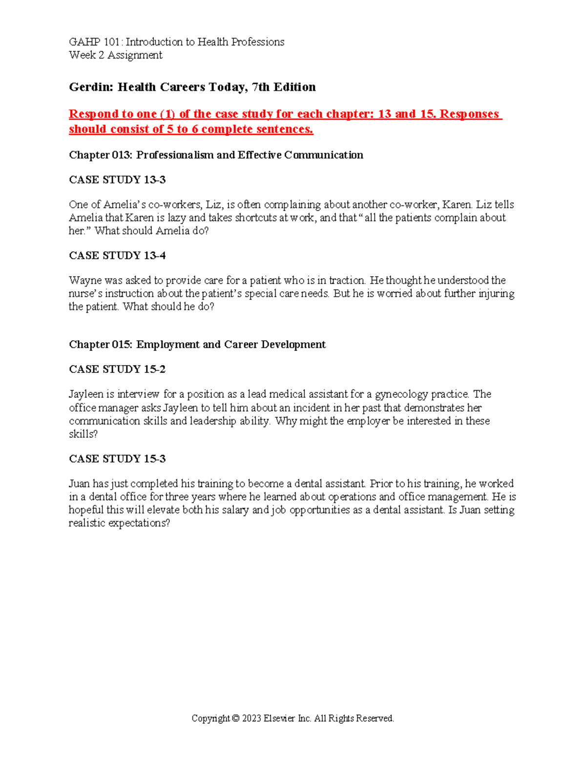 Week 2 Assignment-1 - nam,s,d.aams - GAHP 101: Introduction to Health ...