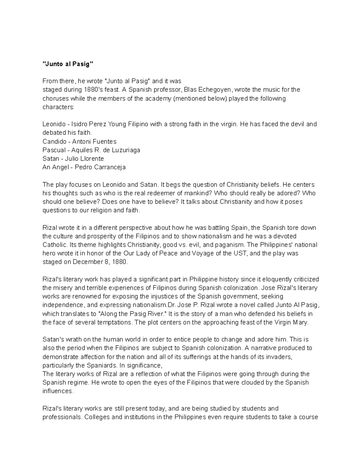 Pdf - Higher Education and Life Abroad of Jose Rizal - "Junto al Pasig ...