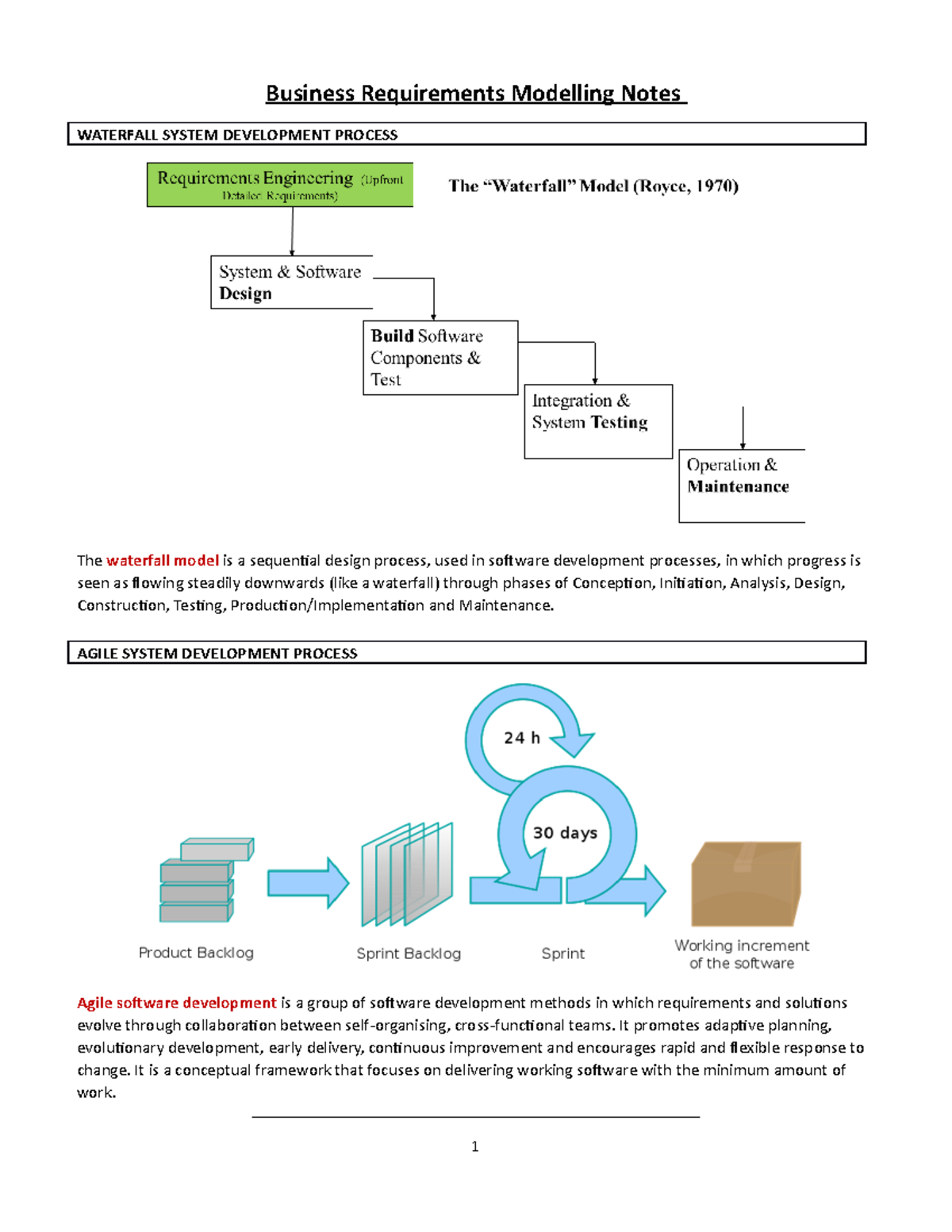 Business Requirements Modelling Notes - Business Requirements Modelling ...