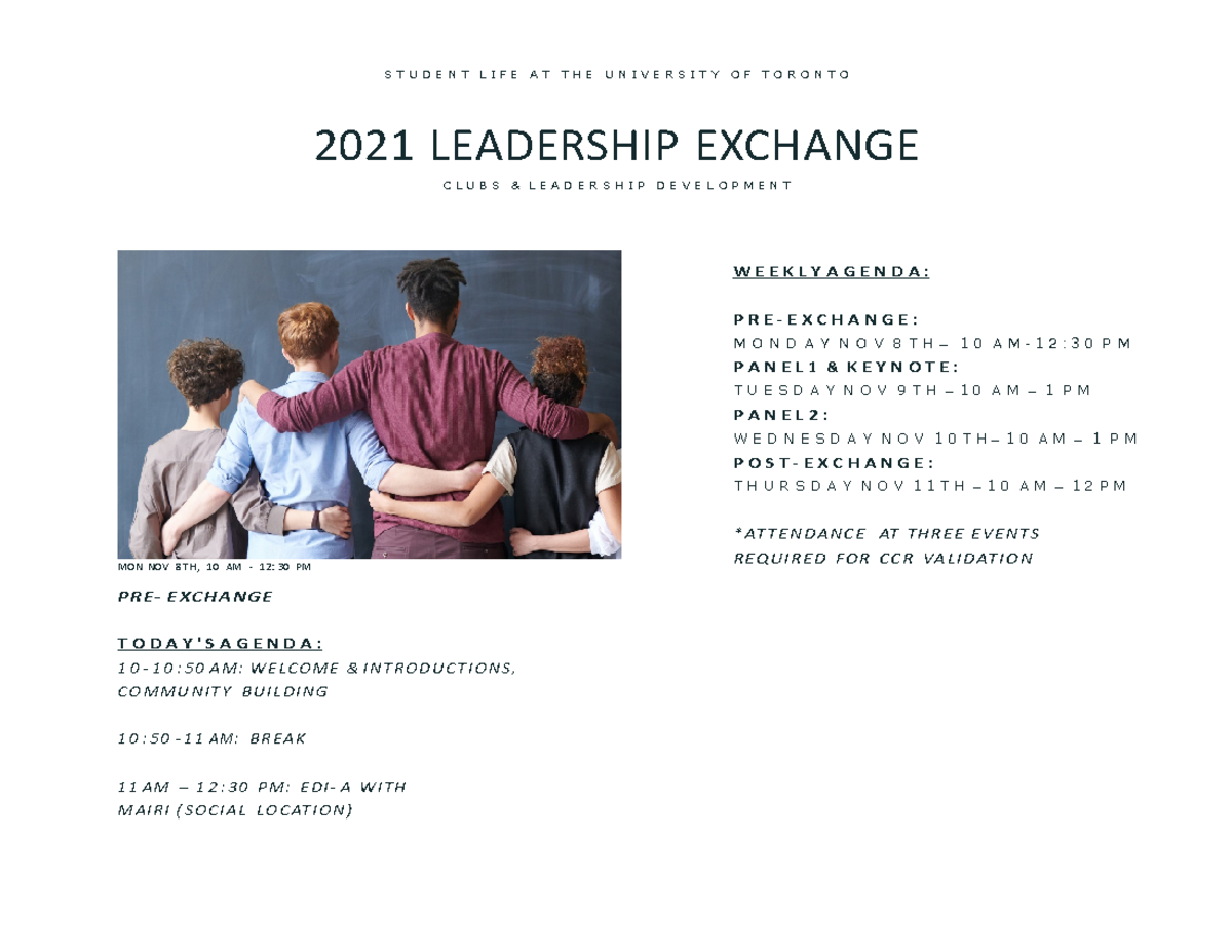 Handout - LE'21 Pre-Exchange - S T U D E N T L I F E A T T H E U N I V ...