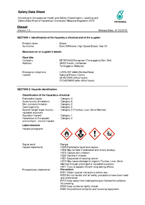 CSDS Diesel Petronas BM - Menurut Keselamatan dan Kesihatan Pekerjaan ...