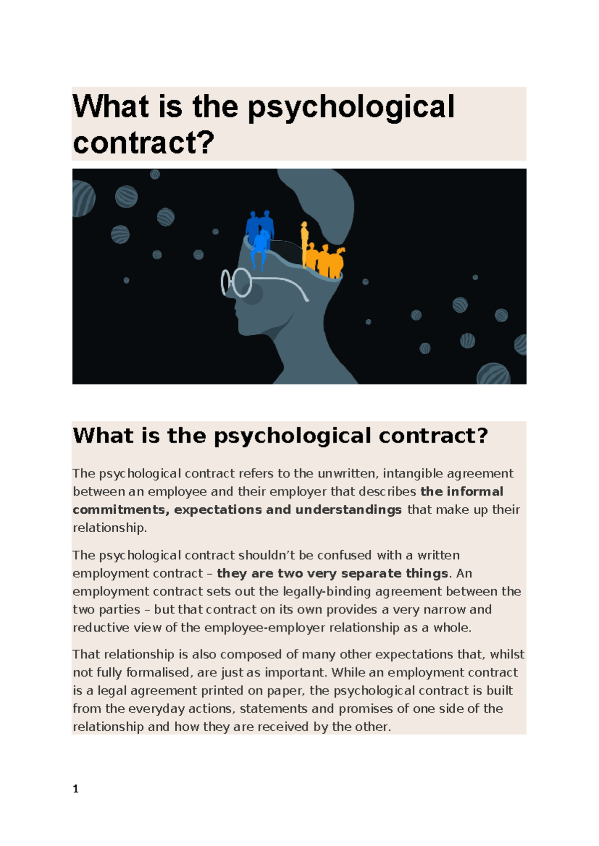 What is the psychological contract - What is the psychological contract ...