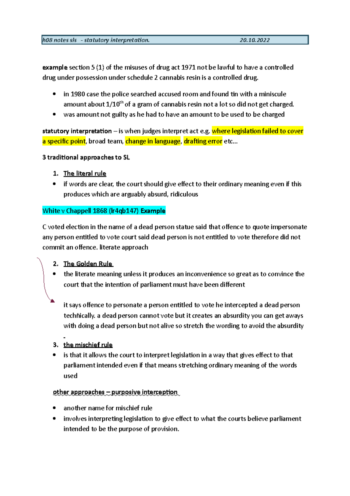 H08 notes sls - 20. example section 5 (1) of the misuses of drug act ...