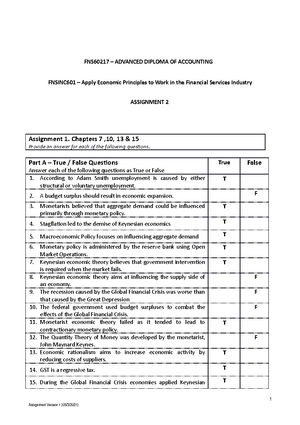 Assignment 3 part 2 - FNS60217 Advanced Diploma of Accounting Module 3 ...
