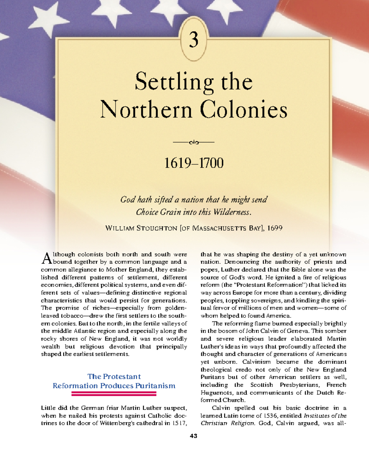 Americanpageantchapter 3 - 3 Settling the Northern Colonies !"! 1619 ...