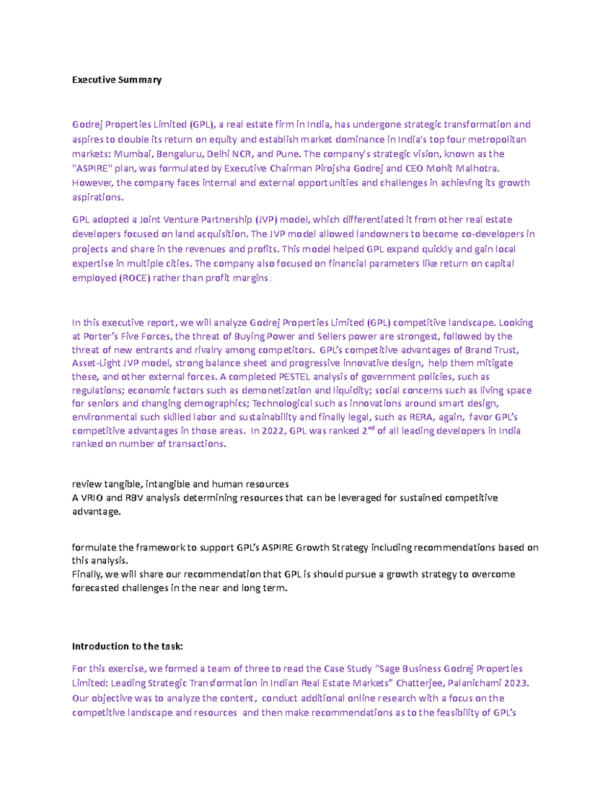 Team 1 Quantic e MBA Nov 2023 Strategy Project - Executive Summary ...