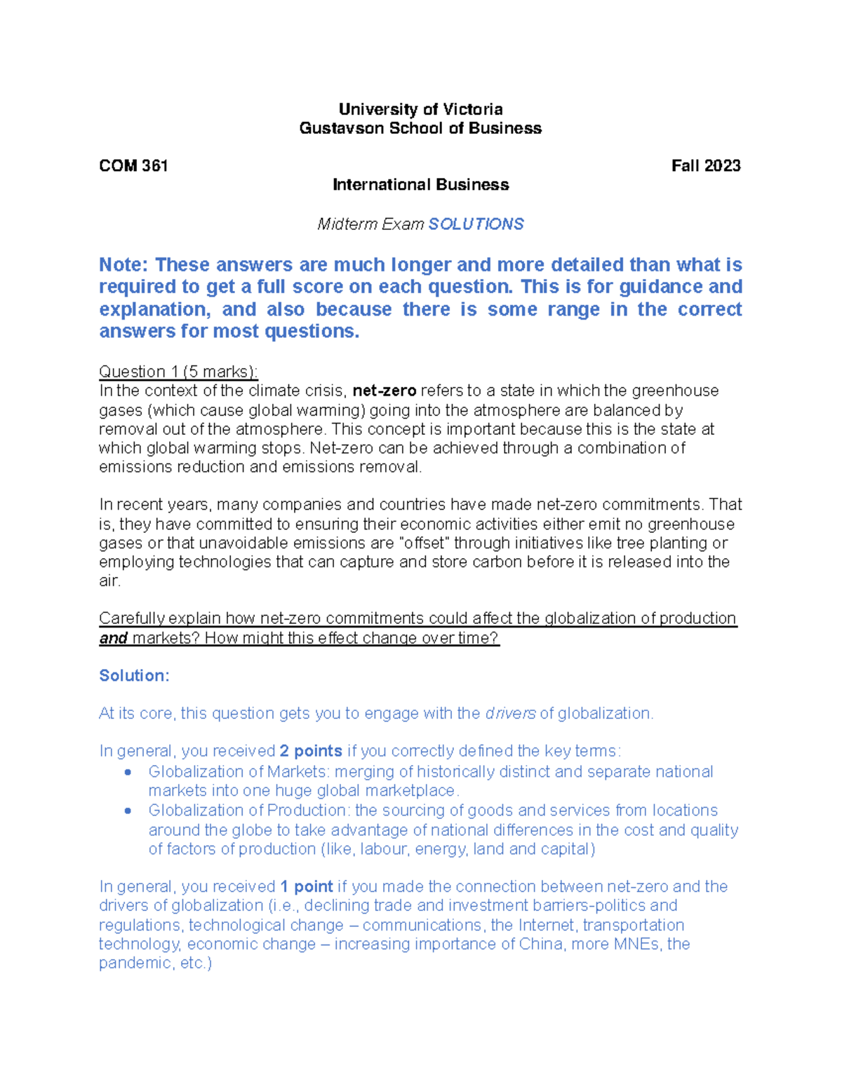 COM361 - Fall 2023 - Midterm Exam v.2 - Solution - Final - University ...