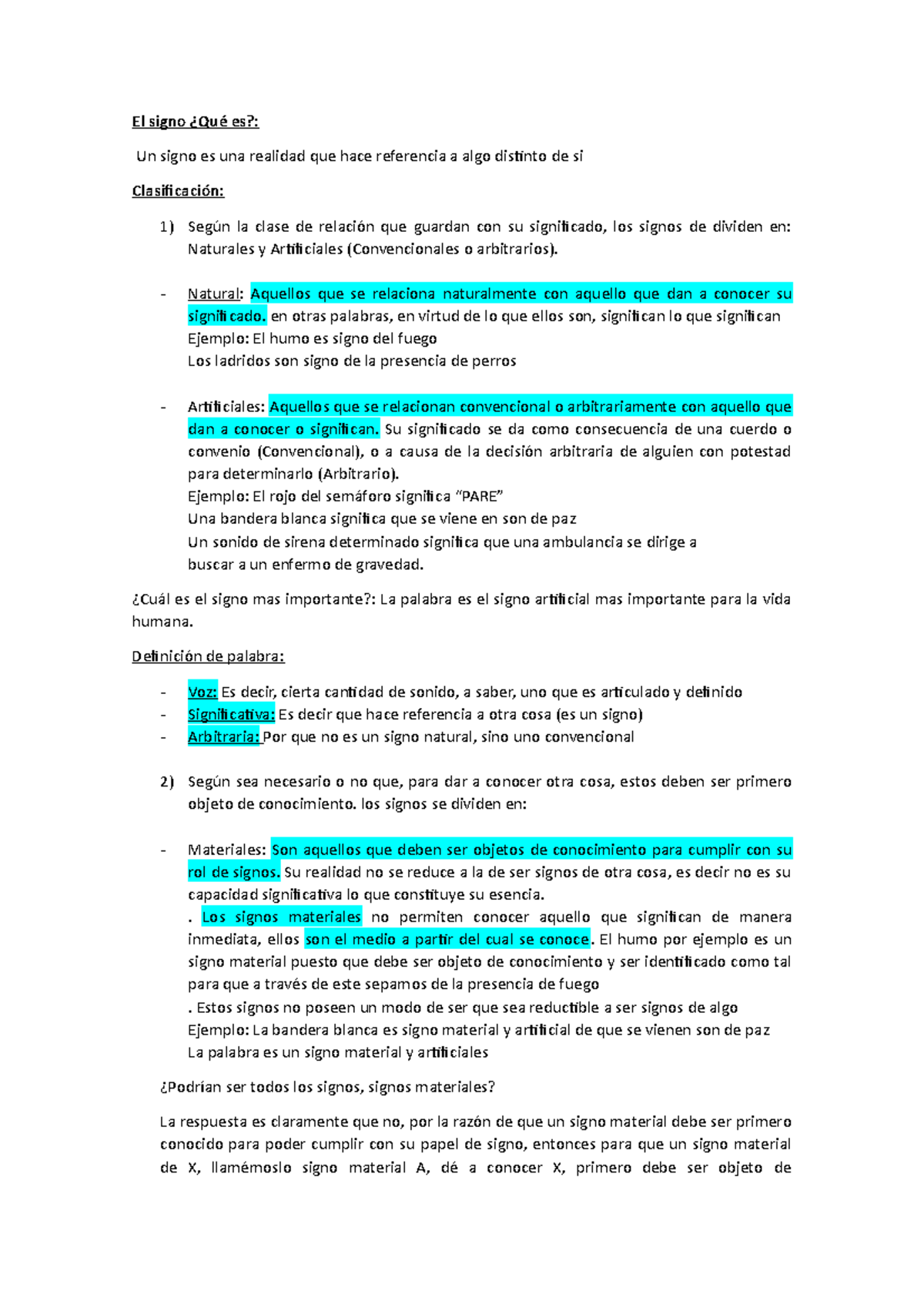 El signo y la definicion - El signo ¿Qué es?: Un signo es una realidad ...