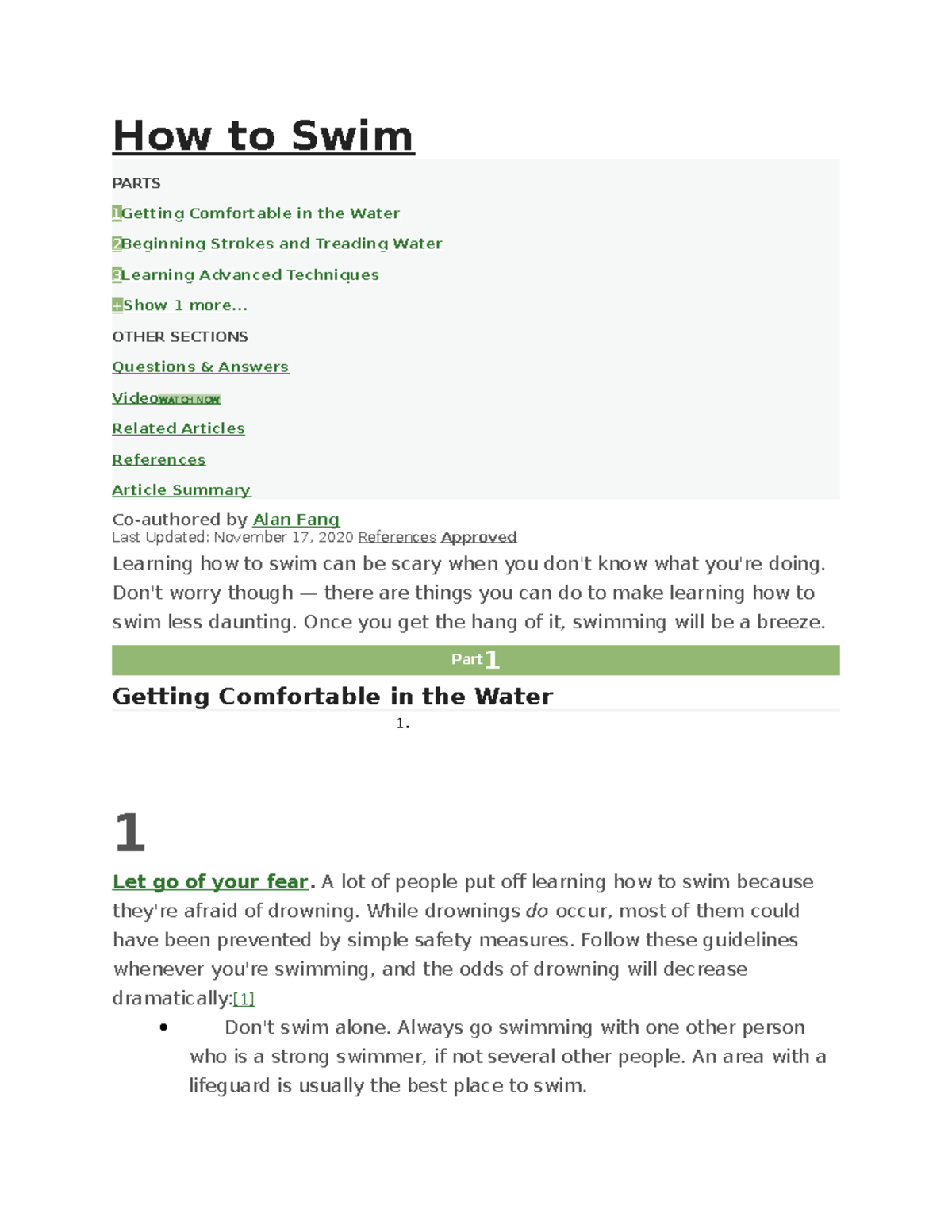 16 - n/a - How to Swim PARTS 1 Getting Comfortable in the Water 2 ...