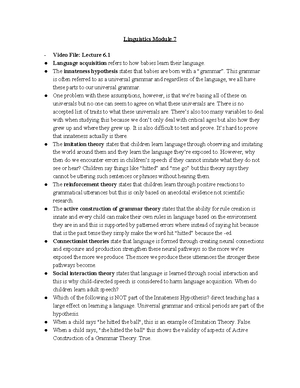 Linguistics Module 4 - Summary Language Files - Linguistics Module 4 ...