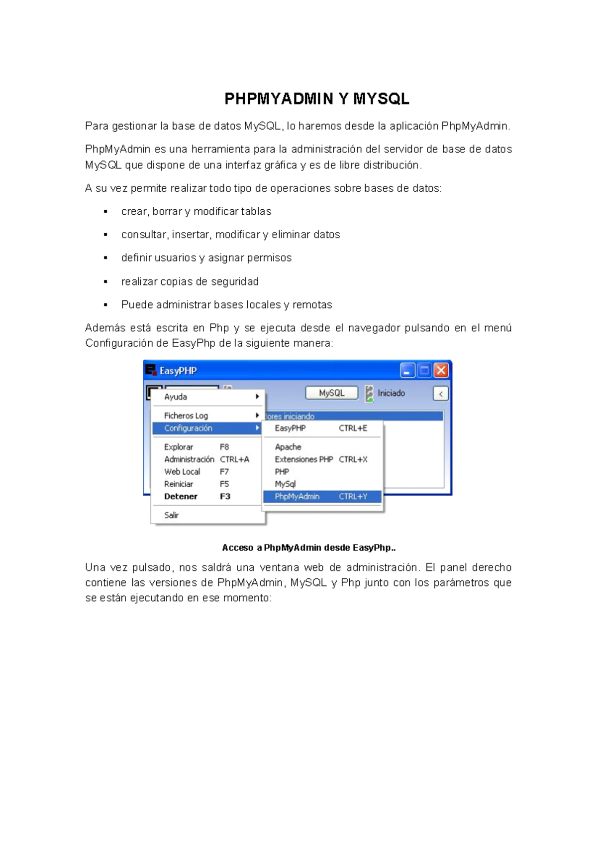 Guia mysql - hhtrhthnjtrkhnitj - PHPMYADMIN Y MYSQL Para gestionar la ...
