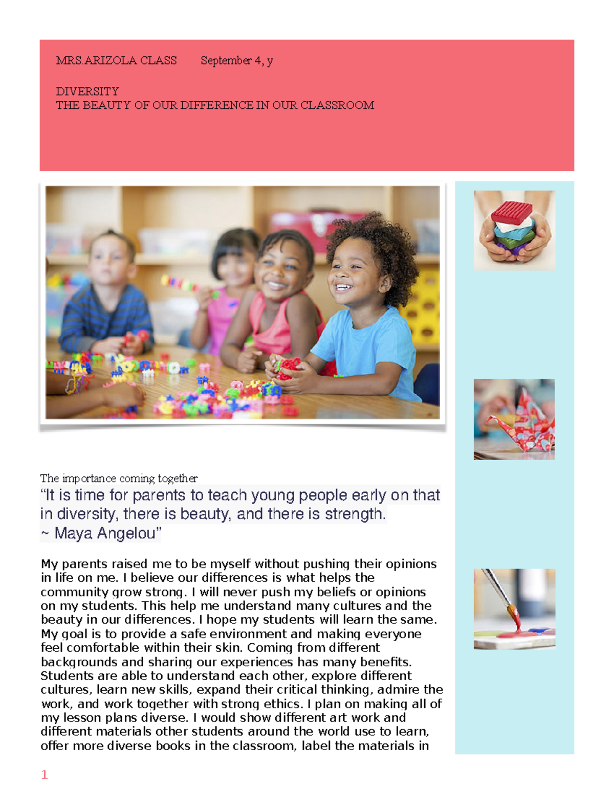 School Newsletter - News letter week 7 - The importance coming together ...