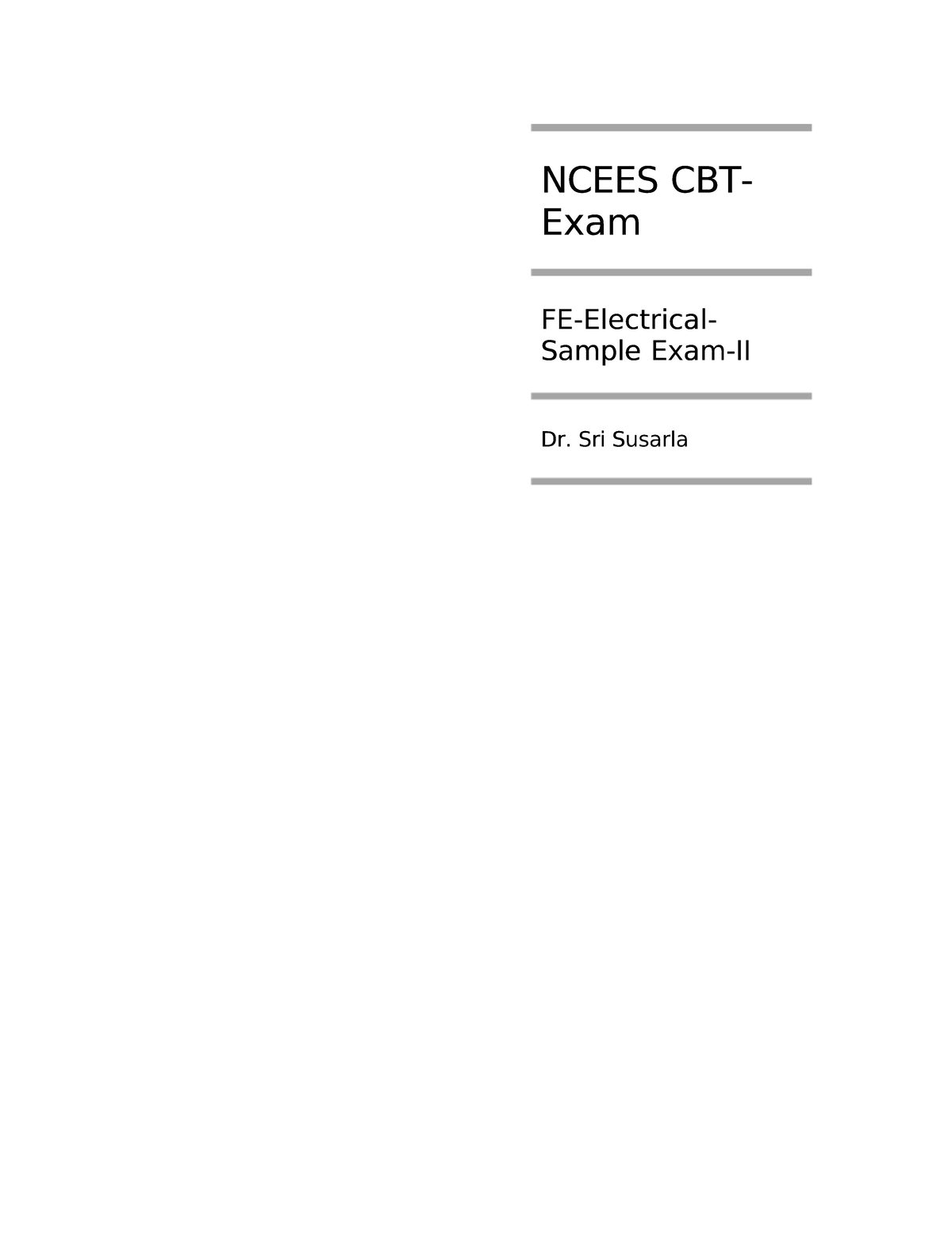 Sample/practice exam 2019, questions and answers - NCEES CBT-NCEES CBT ...