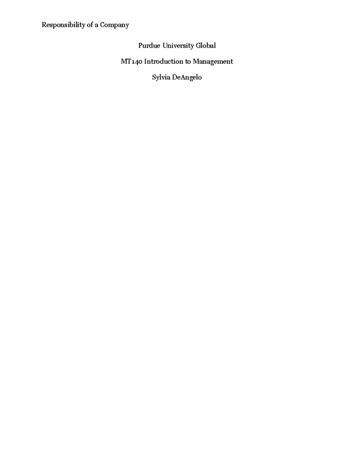 Mt140 Unit 7 Unit 7 Assignment Purdue University Global Mt140 Introduction To Management 