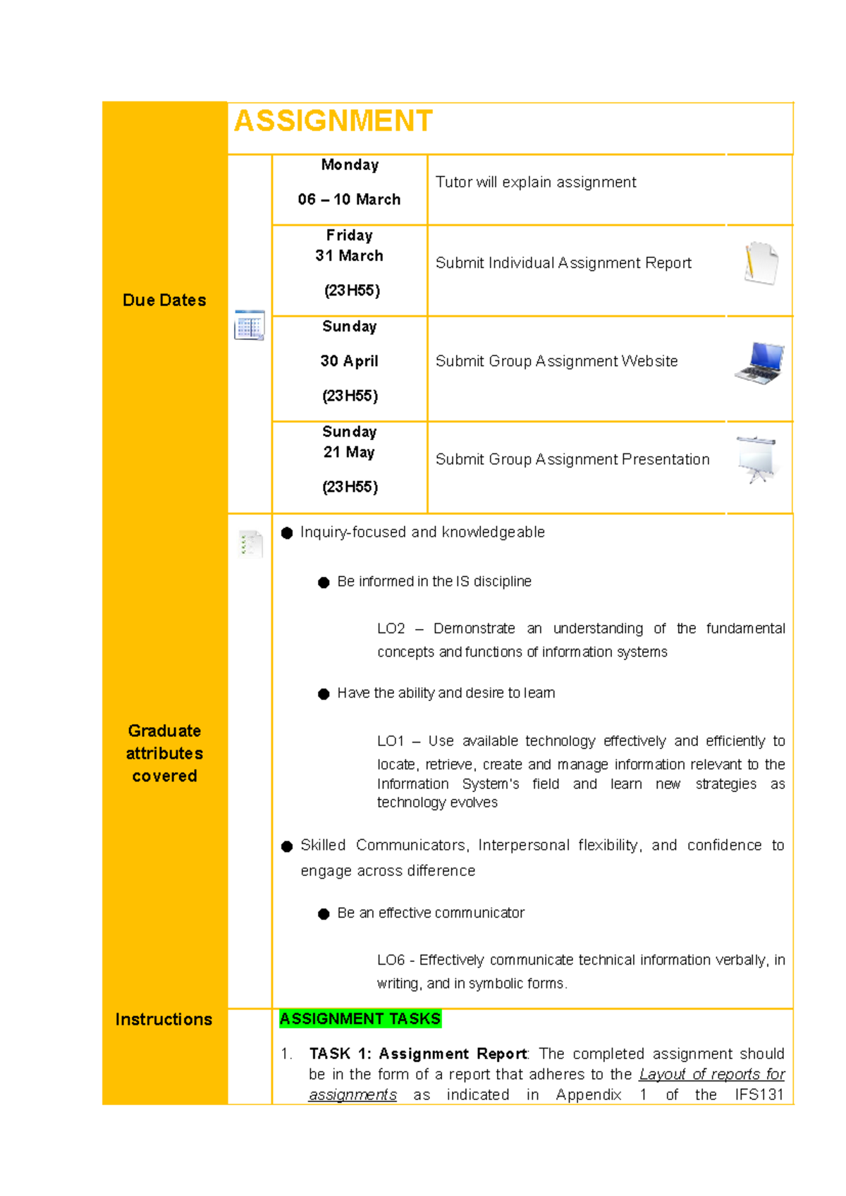 IFS131 Assignment 2023 Full Specifications Rubrics 03 March 2023 Final ...