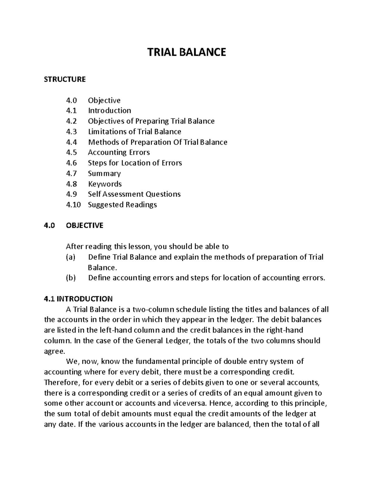 04 Trial Balance - 1st SEM BBA 1st Year Notes - TRIAL BALANCE STRUCTURE ...