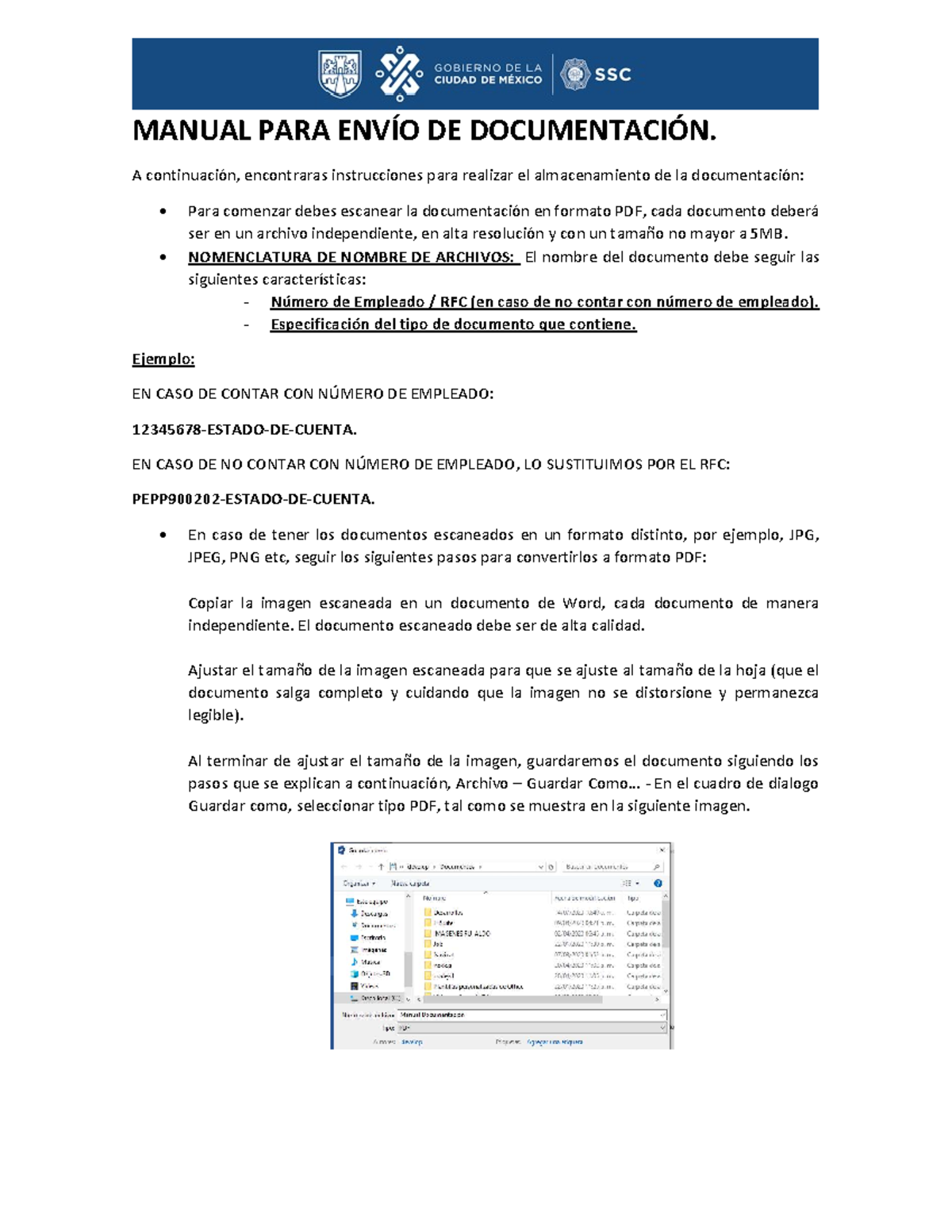 Manual de creacion de pdf - MANUAL PARA ENVÍO DE DOCUMENTACIÓN. A continuación, encontraras ...