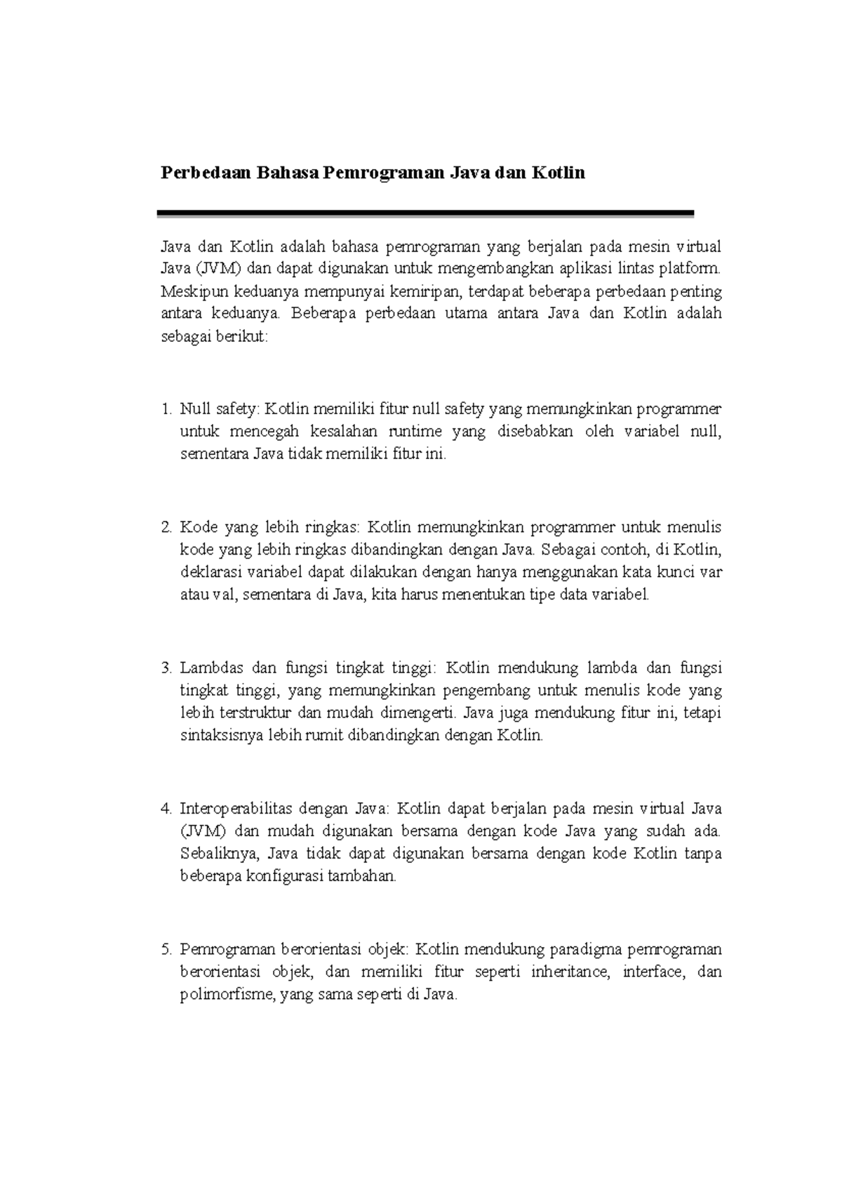 Java dan Kotlin - Perbedaan Bahasa Pemrograman Java dan Kotlin Java dan ...