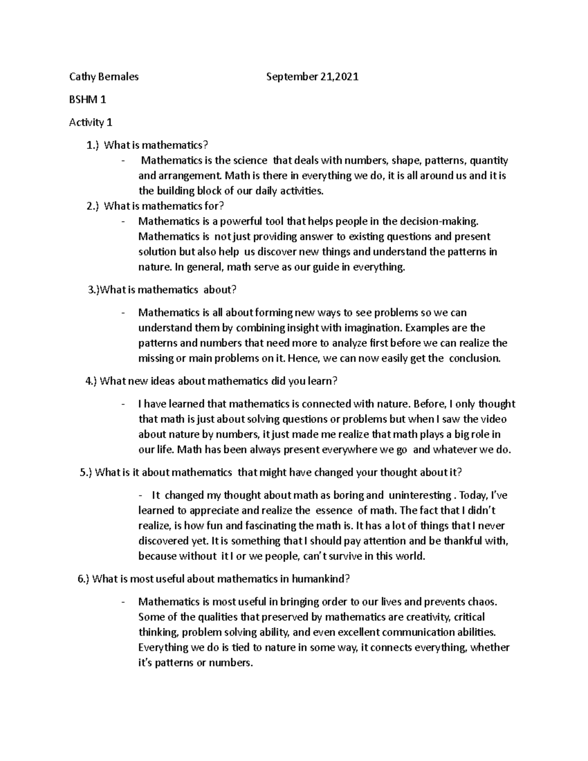 Introduction Of Modern Math In The World Cathy Bernales September 21 