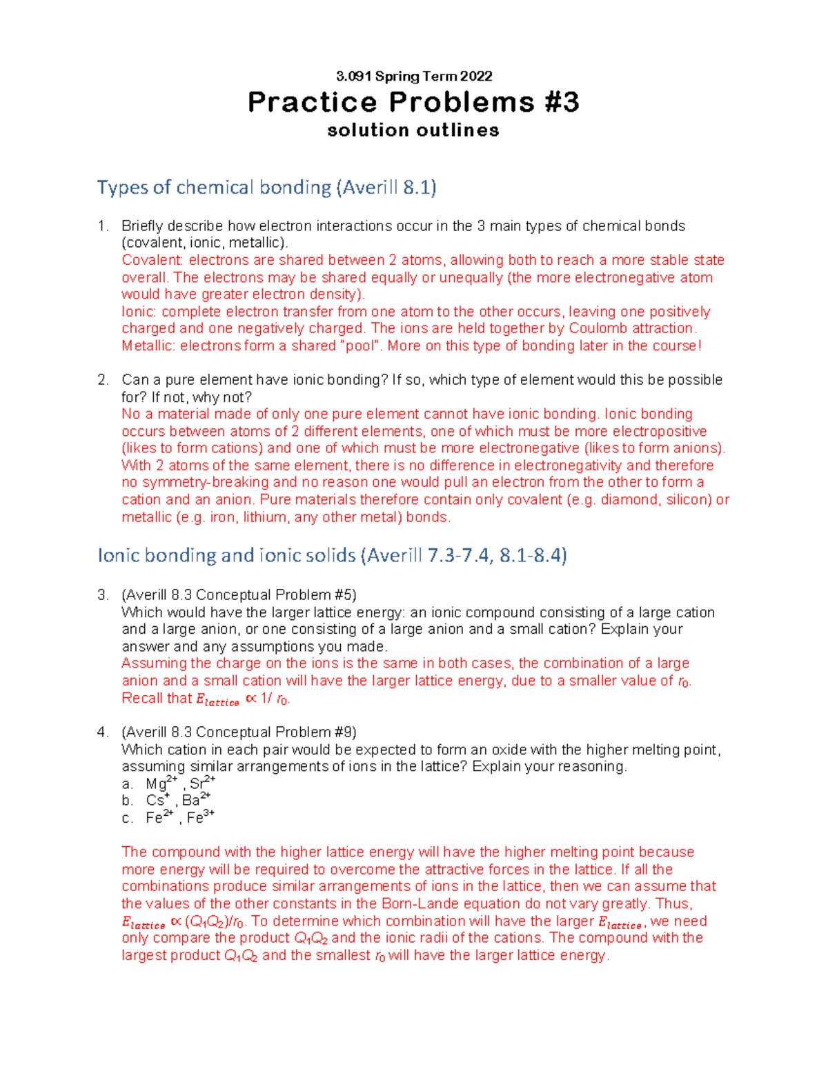 3091-SP22-PP3 Solutions - 3 Spring Term 202 2 Practice Problems solution outlines Types of - Studocu