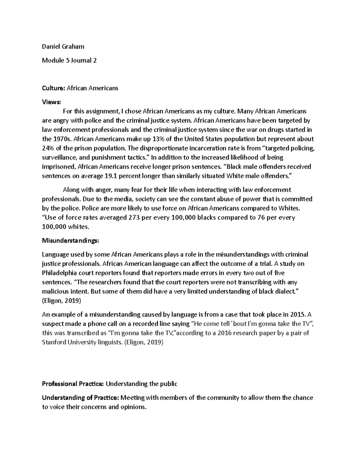 Module 5 Journal 2 - course - CJ 120 T5209 - SNHU - Studocu