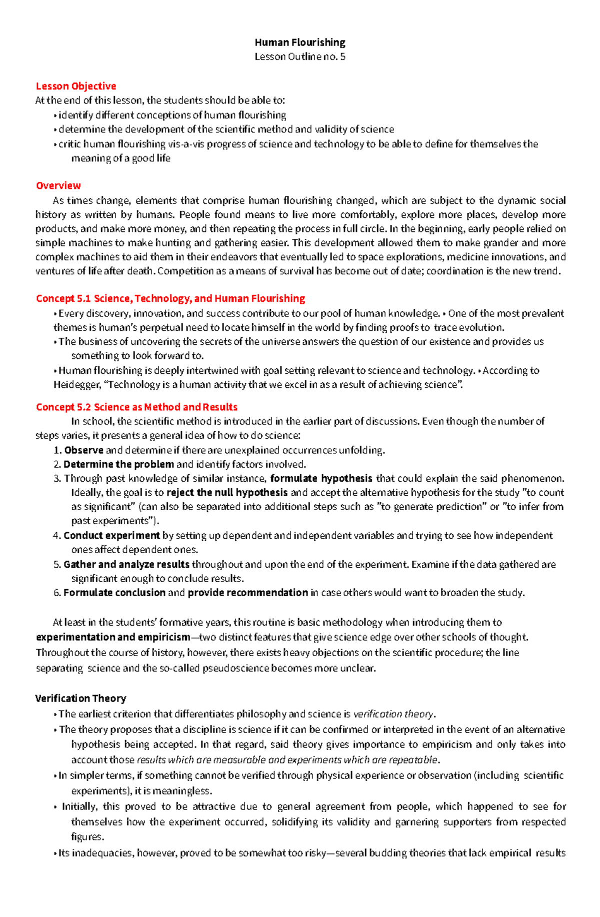 05 - Human Flourishing - Notes about STS Course - Human Flourishing ...