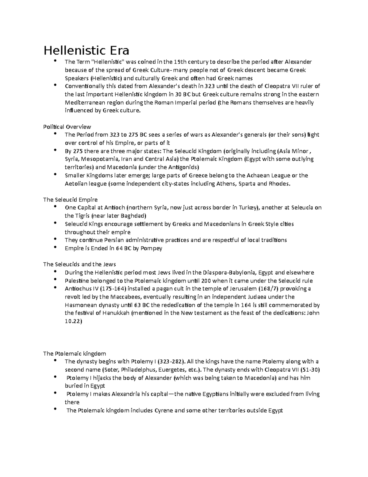 Hellenistic Era - Notes for World History before 1600: The development ...